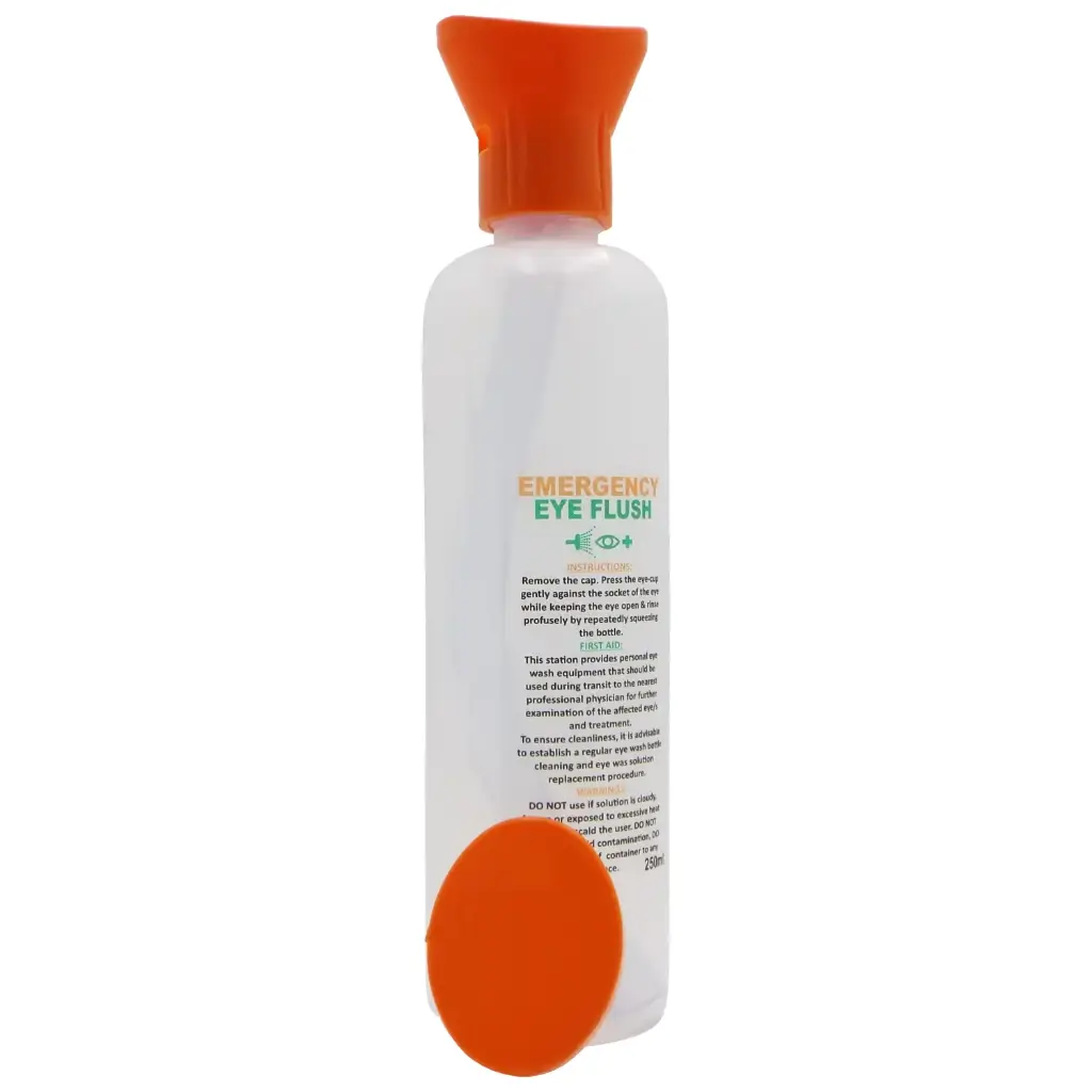 Eyewash Bottle – 250ml with Eye Bath Top | Sterile Eye Rinse